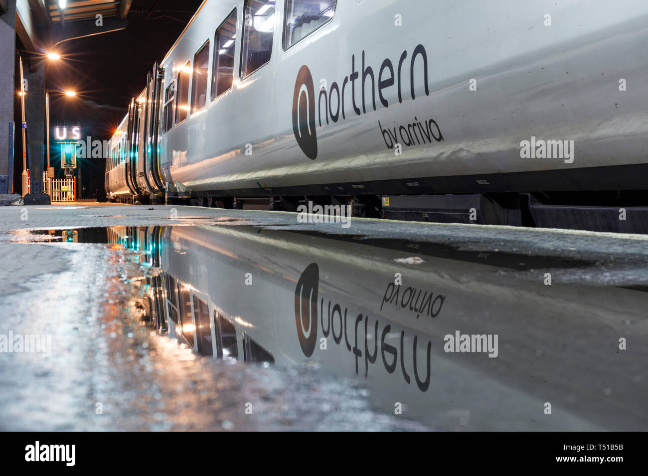 Northern rail class 158 express sprinter train at Preston railway ...