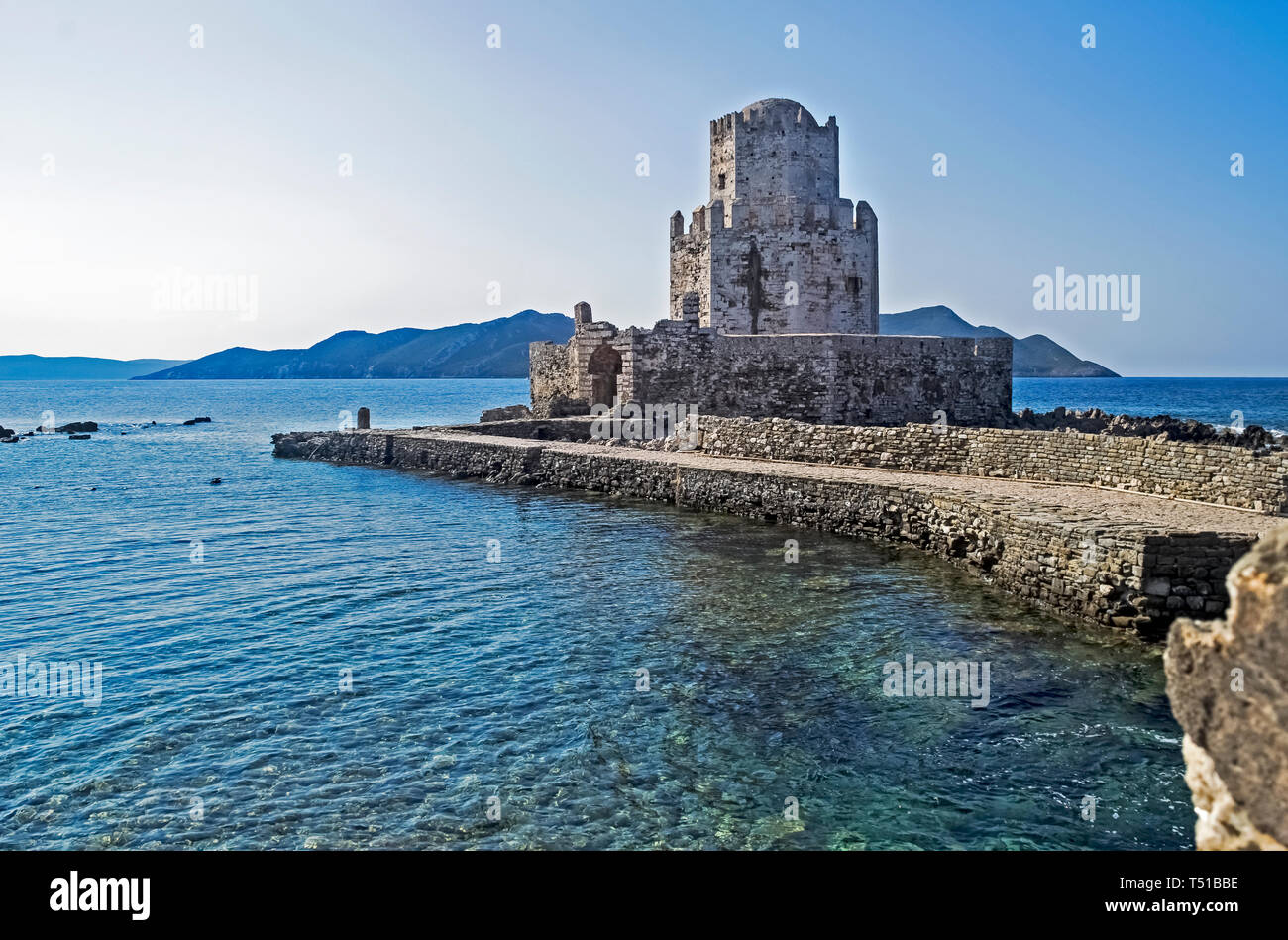the castle of Methoni Messenia Peloponnese Greece Stock Photo - Alamy