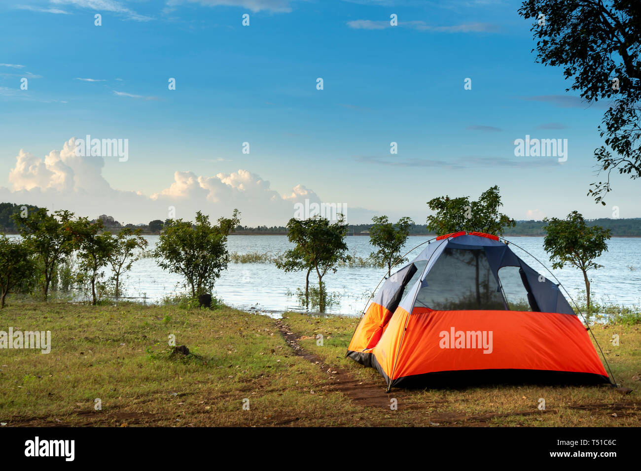 Campground scene campsite tents hi-res stock photography and images - Alamy