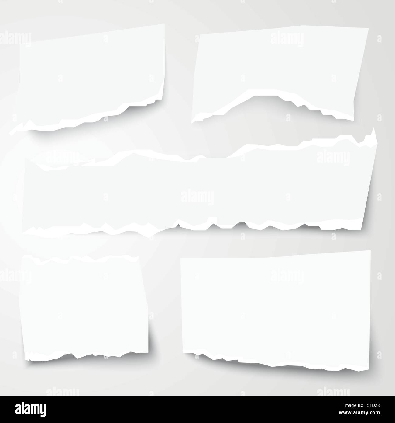 Set of Different Torn Paper Shapes. Vector Illustration Stock Vector ...