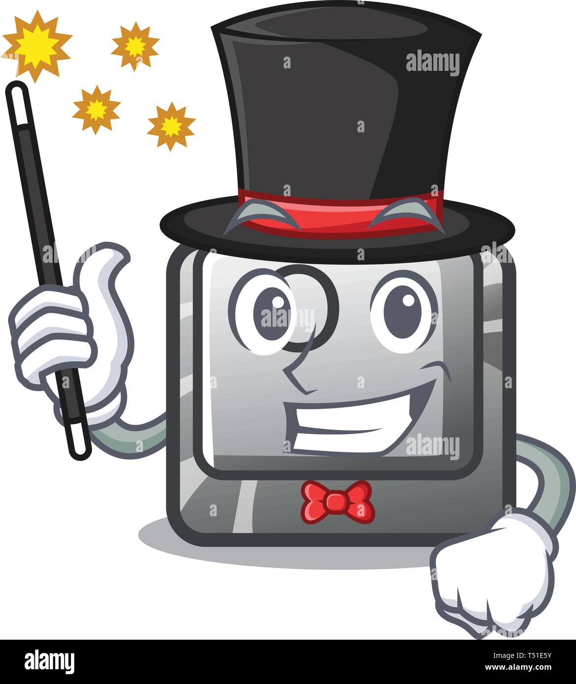 Magician O button installed on mascot computer Stock Vector Image & Art ...