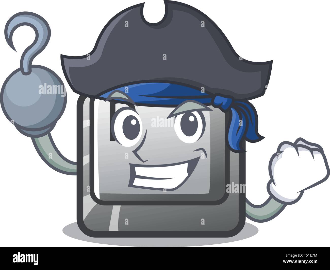Pirate P button installed on cartoon computer Stock Vector Image & Art ...