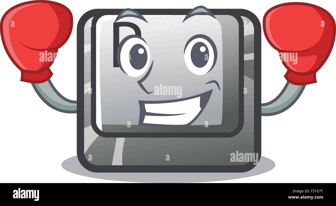 Boxing P button installed on cartoon computer Stock Vector Image & Art ...