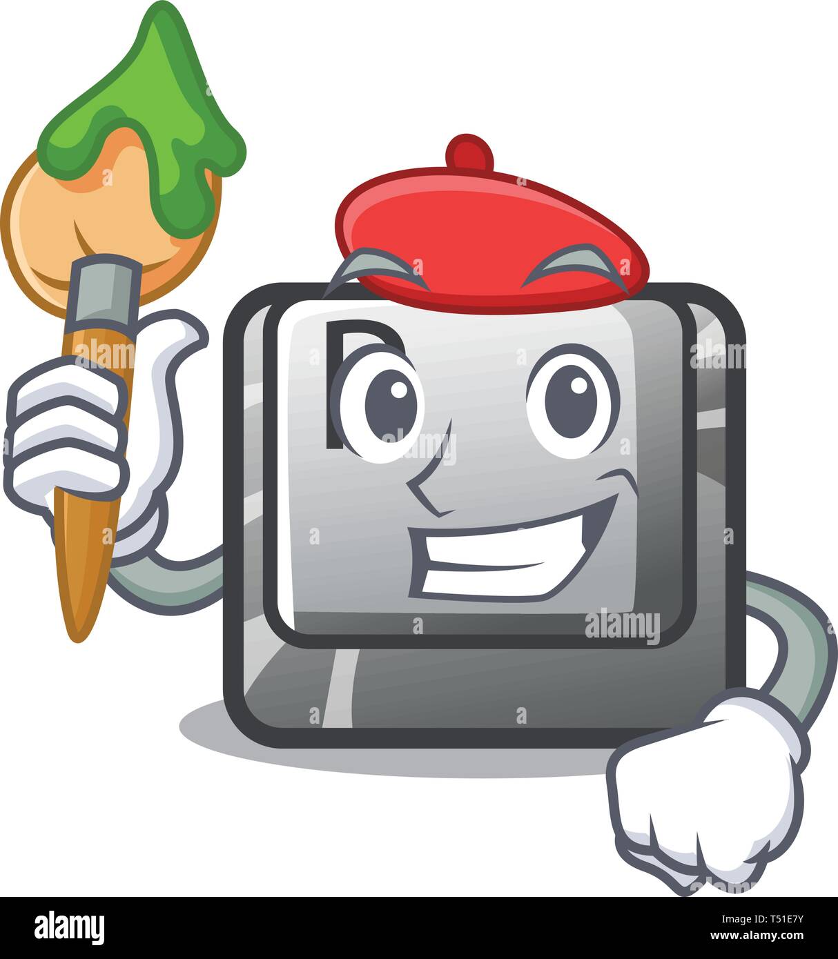Artist P button installed on cartoon computer Stock Vector Image & Art ...