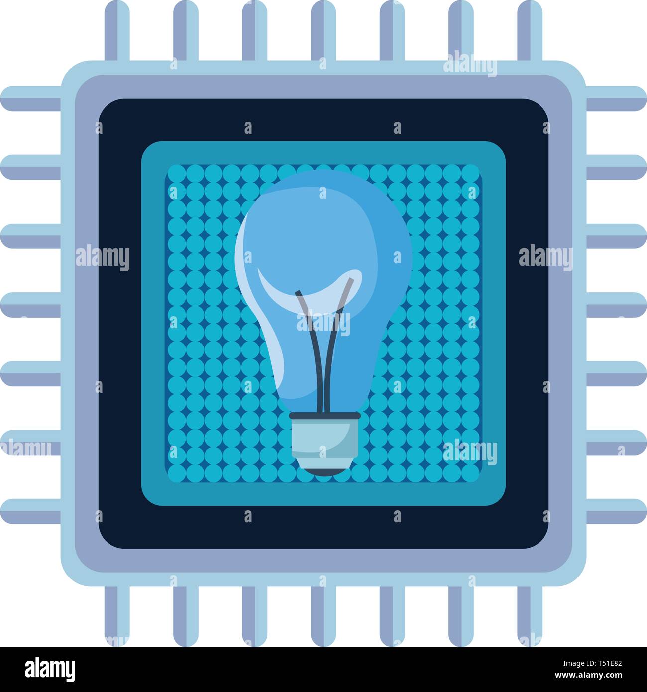 microchip with a light bulb Stock Vector Image & Art - Alamy