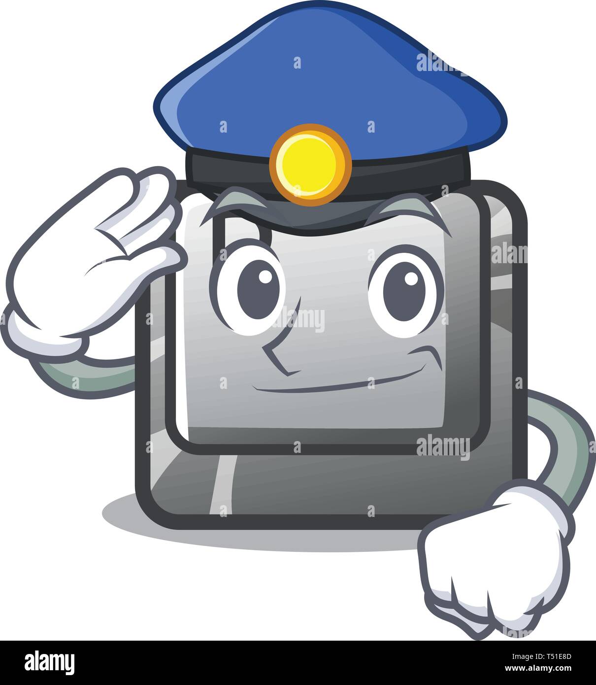 Police P button installed on cartoon computer Stock Vector Image & Art ...