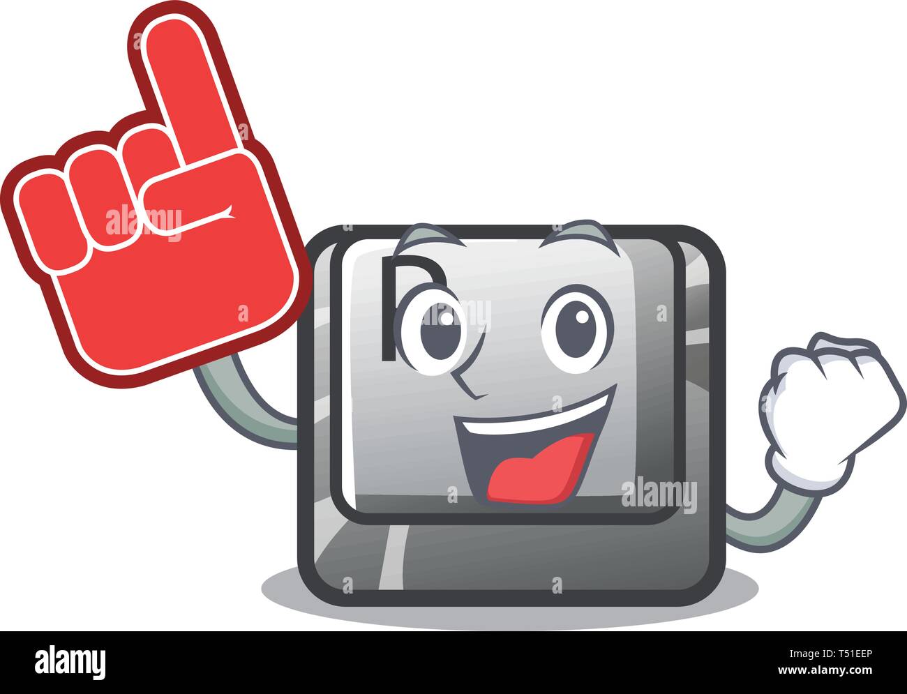 Foam finger button P on a game cartoon Stock Vector Image & Art - Alamy