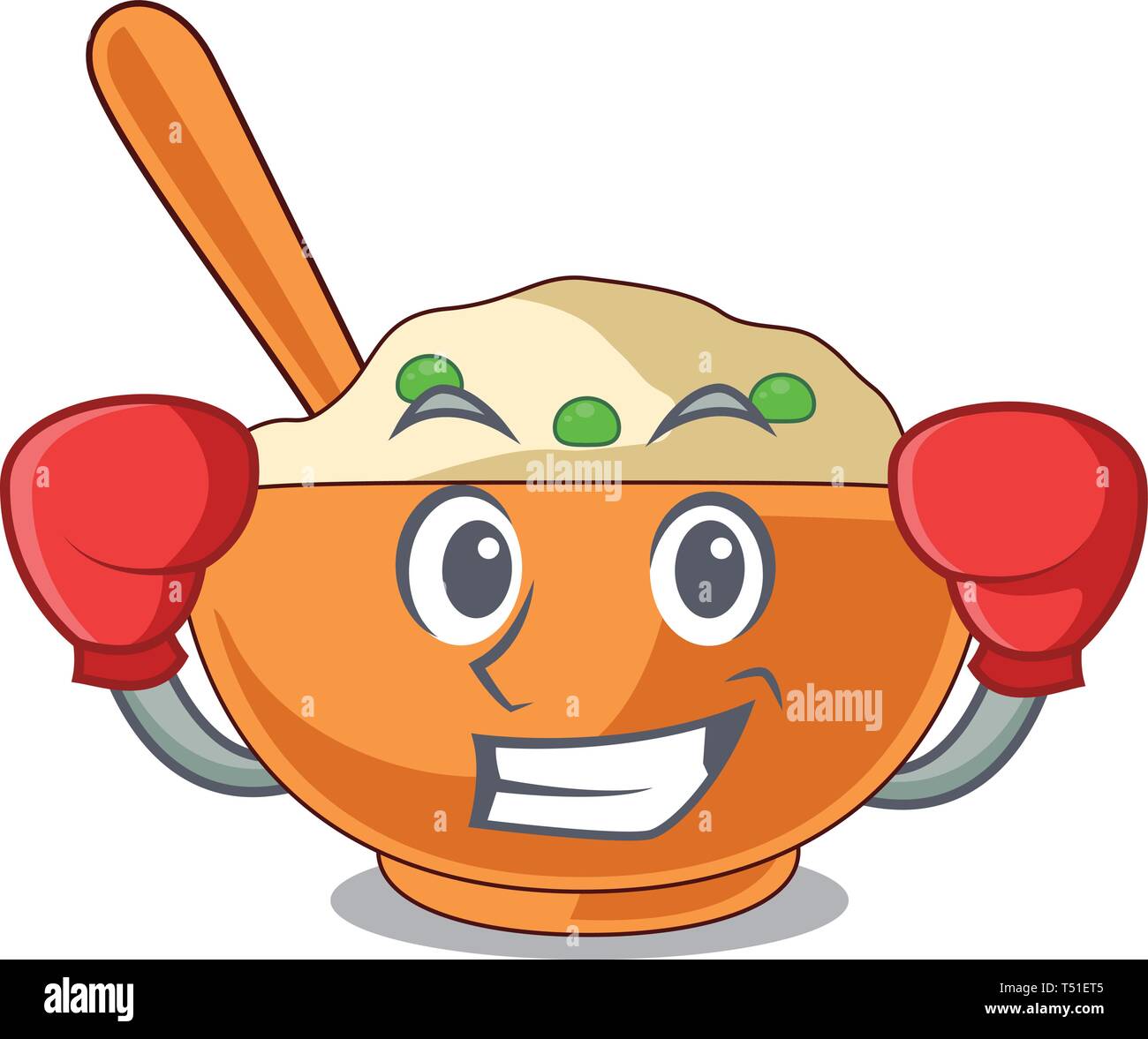 Boxing mashed potatoes served in character bowls Stock Vector Image ...