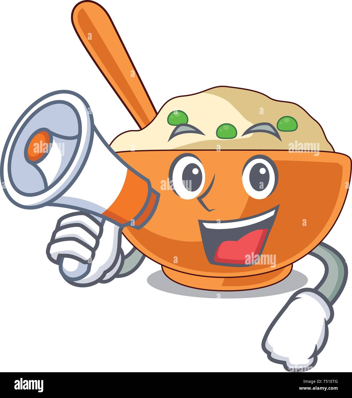 With megaphone mashed potatoes served in character bowls Stock Vector ...