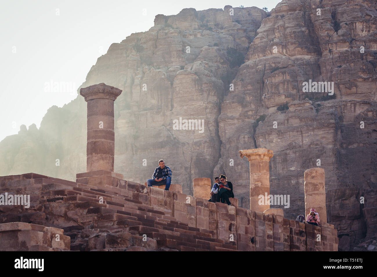 Ruins of Great Temple in Petra historical city of Nabatean Kingdom in ...
