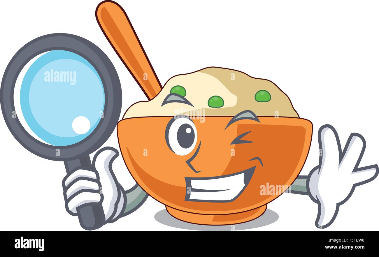 Detective mashed potato isolated with the cartoon Stock Vector Image ...