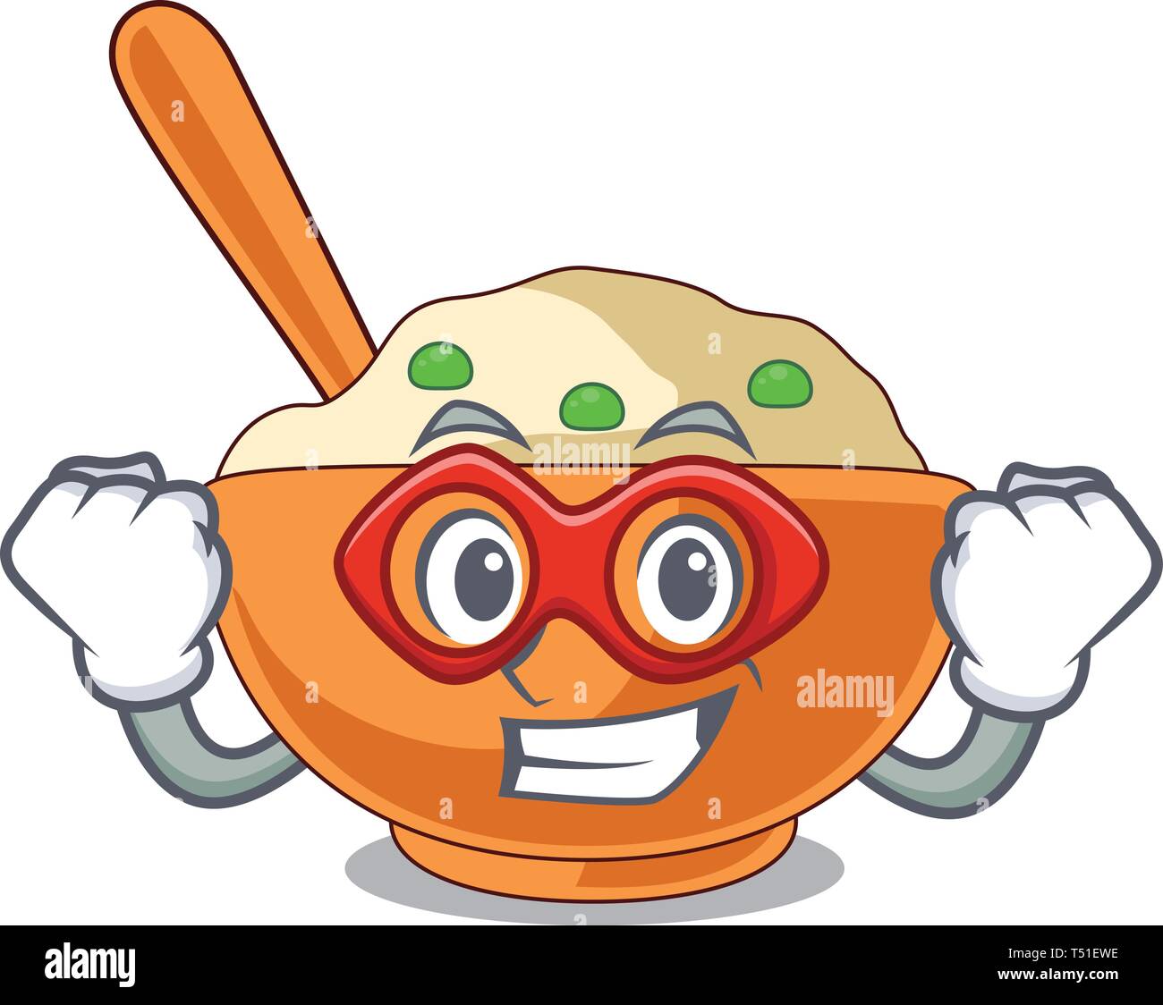 Super hero mashed potato isolated with the cartoon Stock Vector Image ...