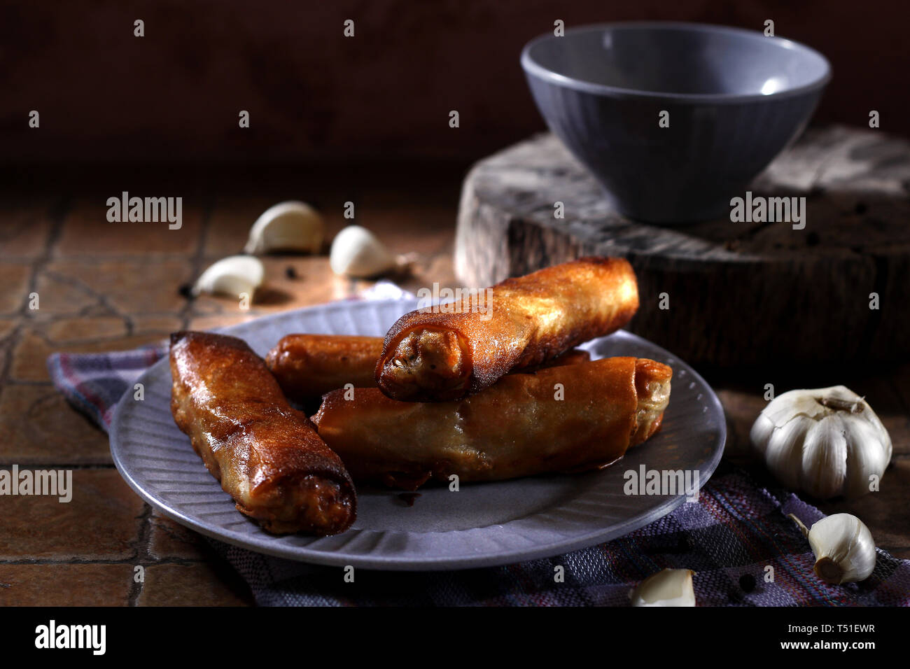 Photo of deep fried monggo sprout rolls or lumpiang togue as called by ...