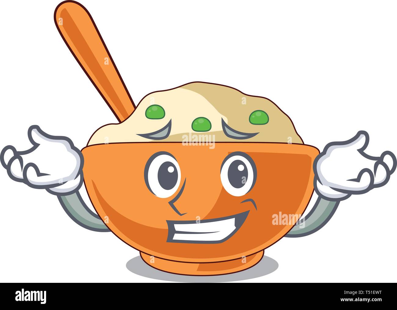 Grinning mashed potato isolated with the cartoon Stock Vector Image ...