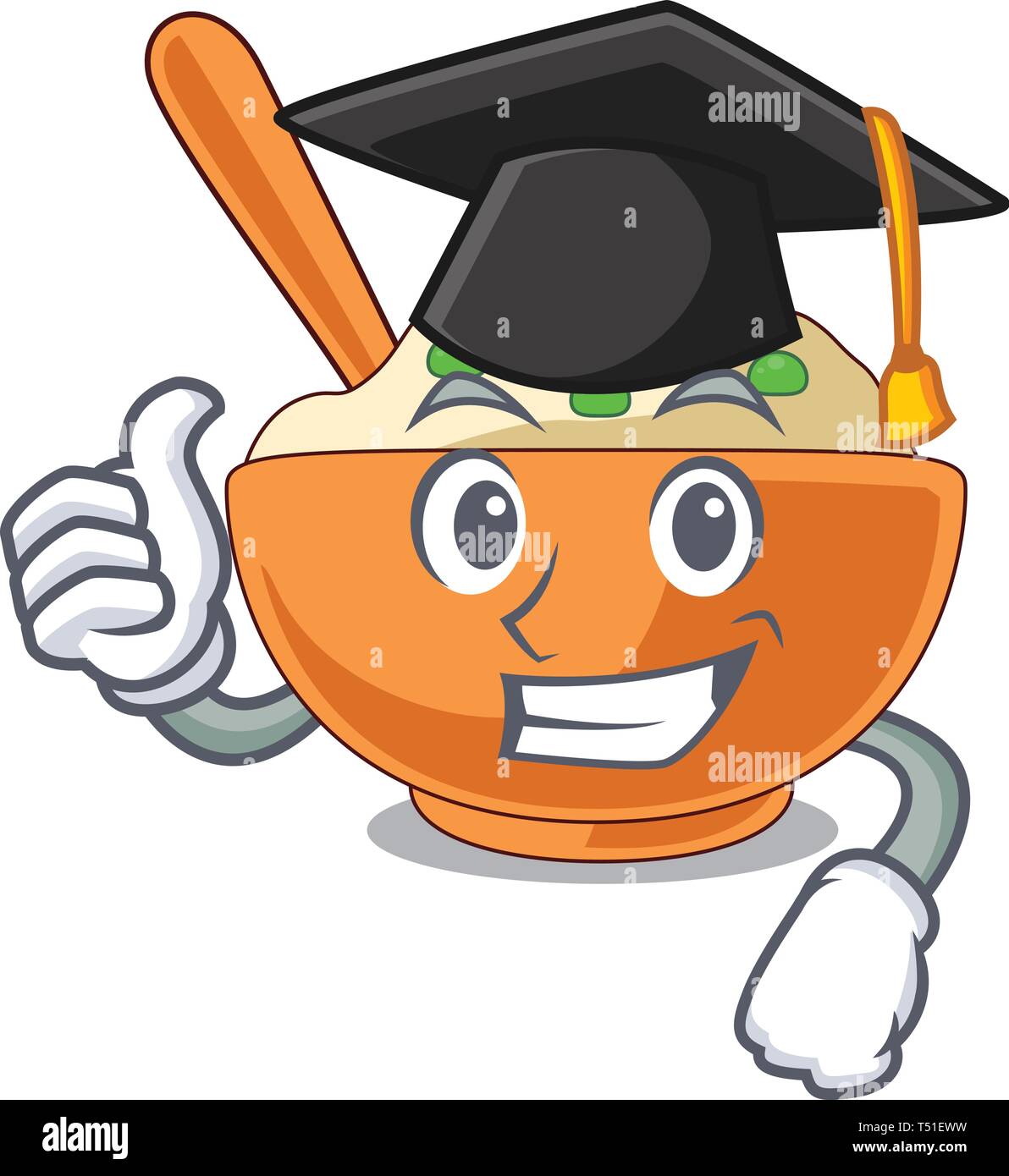 Graduation mashed potato isolated with the cartoon Stock Vector Image ...