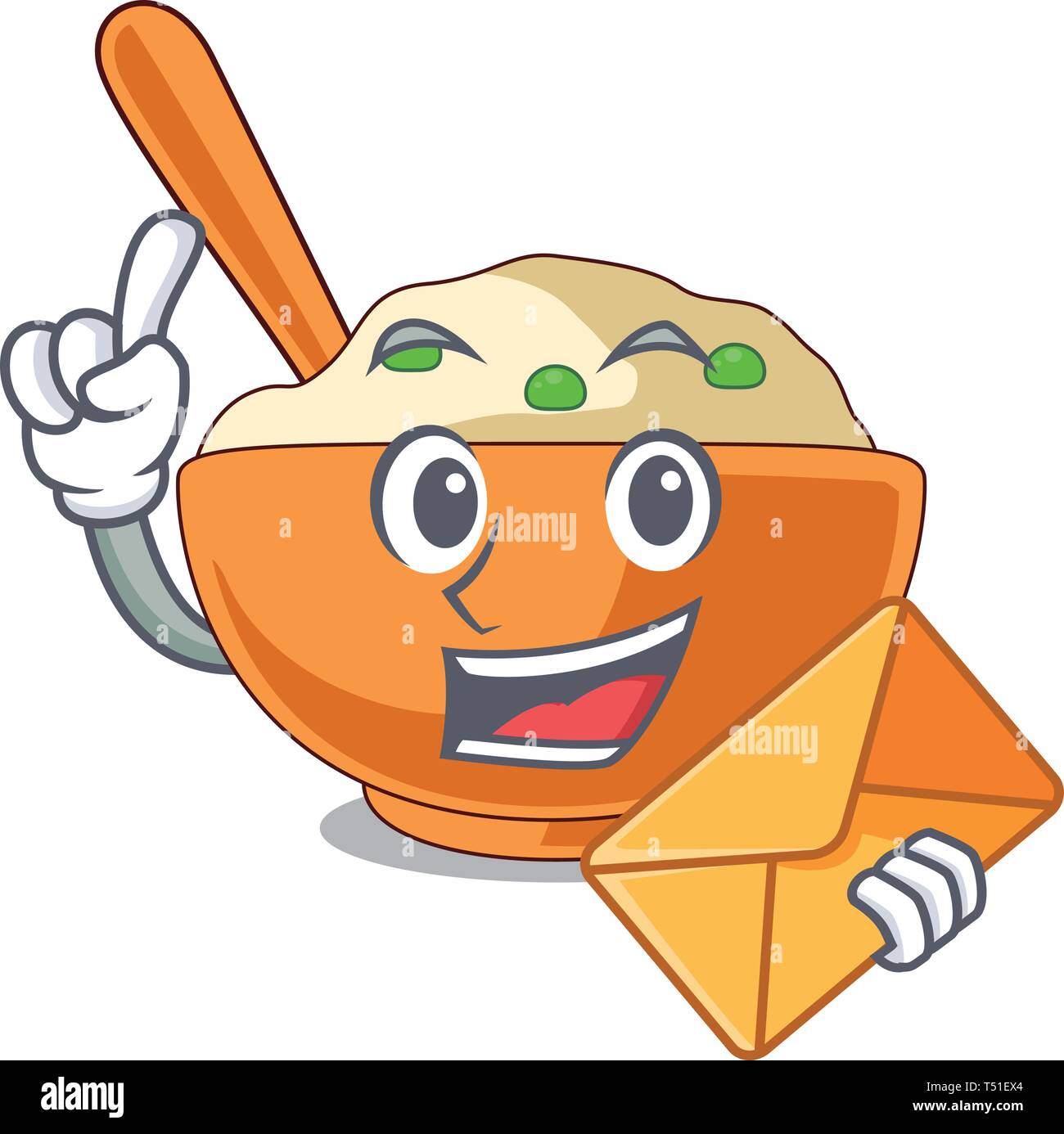With envelope mashed potato isolated with the cartoon Stock Vector ...