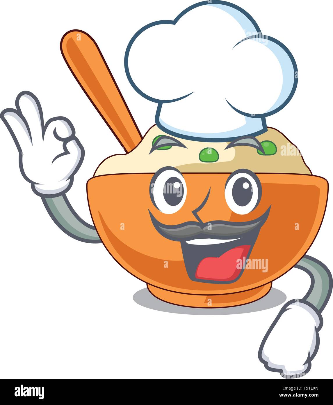 Chef mashed potato isolated with the cartoon Stock Vector Image & Art ...