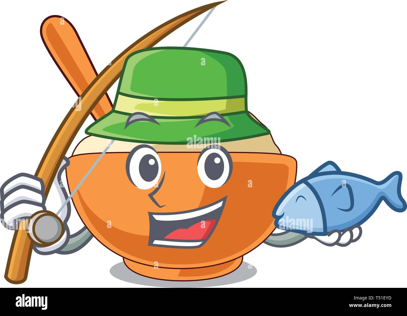 Fishing mashed potato in the shape mascot Stock Vector Image & Art - Alamy