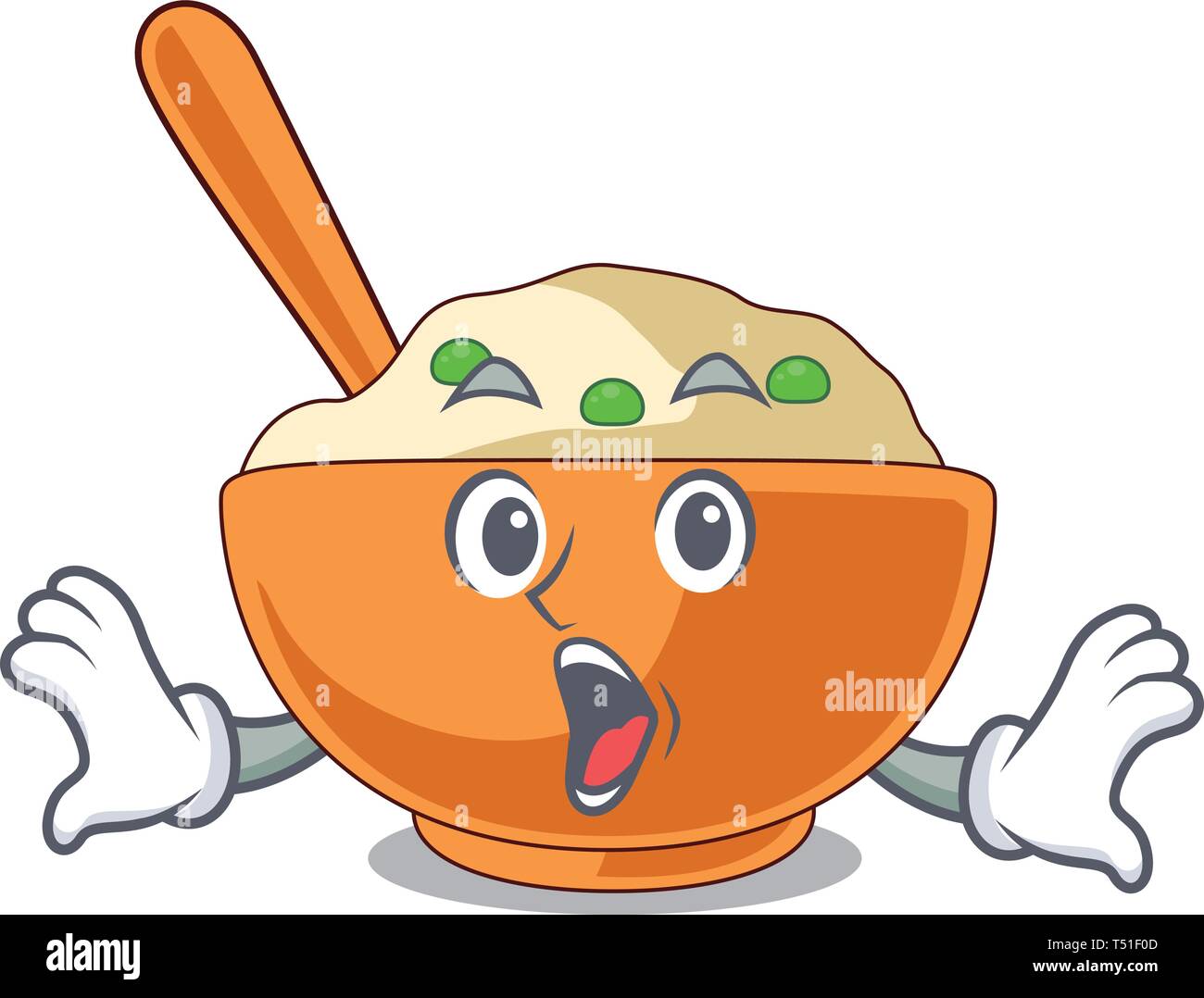 Surprised mashed potato in the shape mascot Stock Vector Image & Art ...