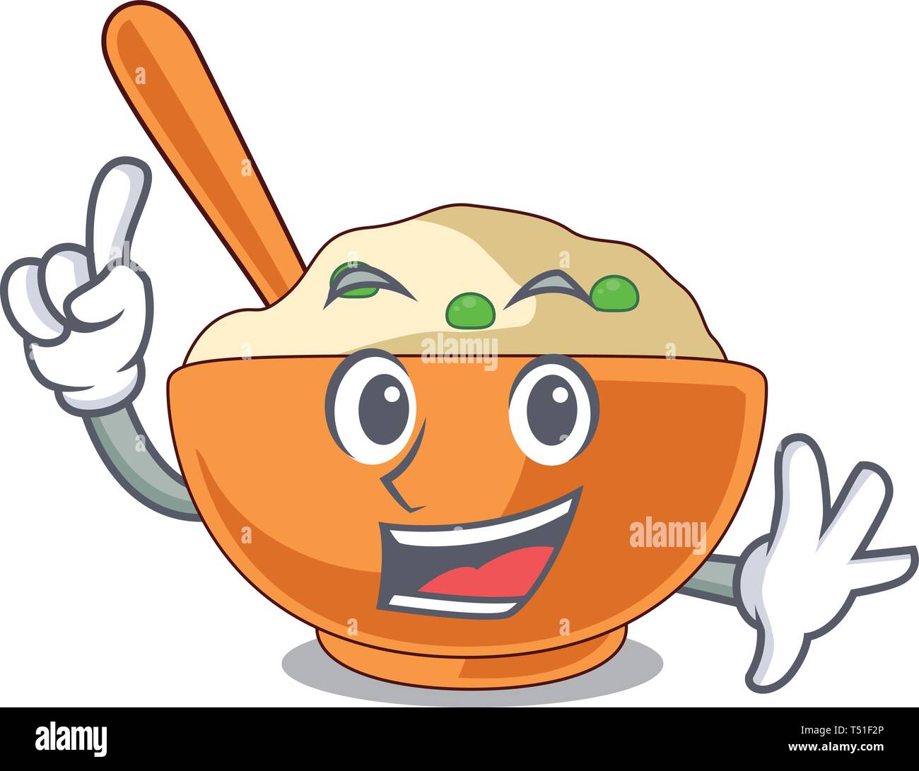 Finger mashed potato above in cartoon plate Stock Vector Image & Art ...