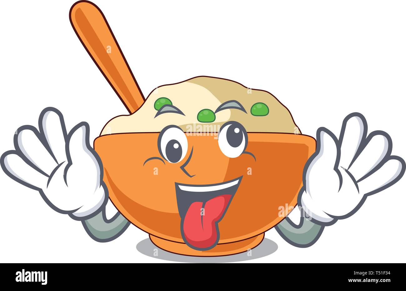 Crazy mashed potato above in cartoon plate Stock Vector Image & Art - Alamy