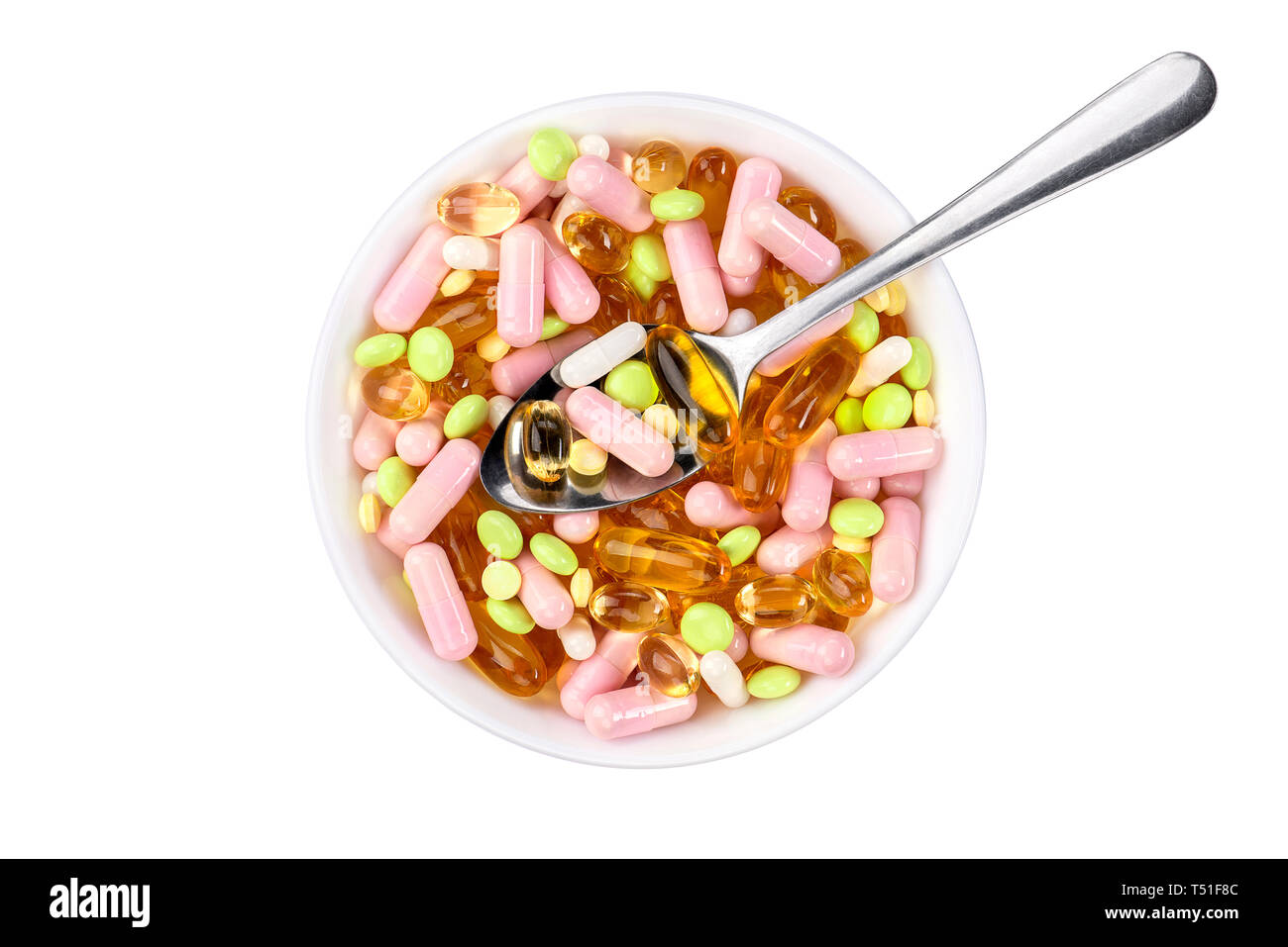 Pills on the plate instead of food Stock Photo - Alamy
