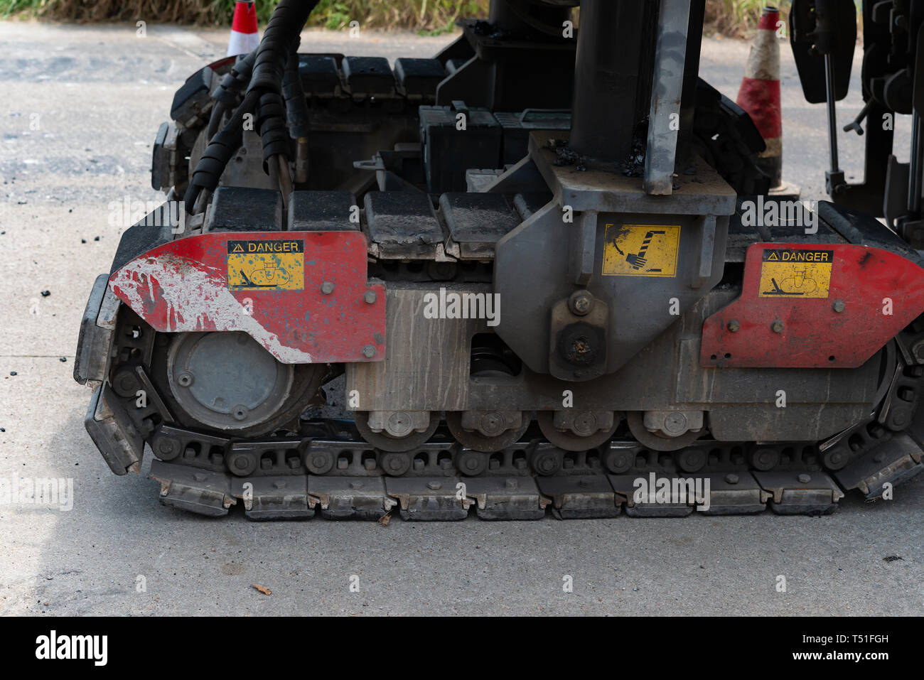 crawler belt of a big machine on ground Stock Photo - Alamy