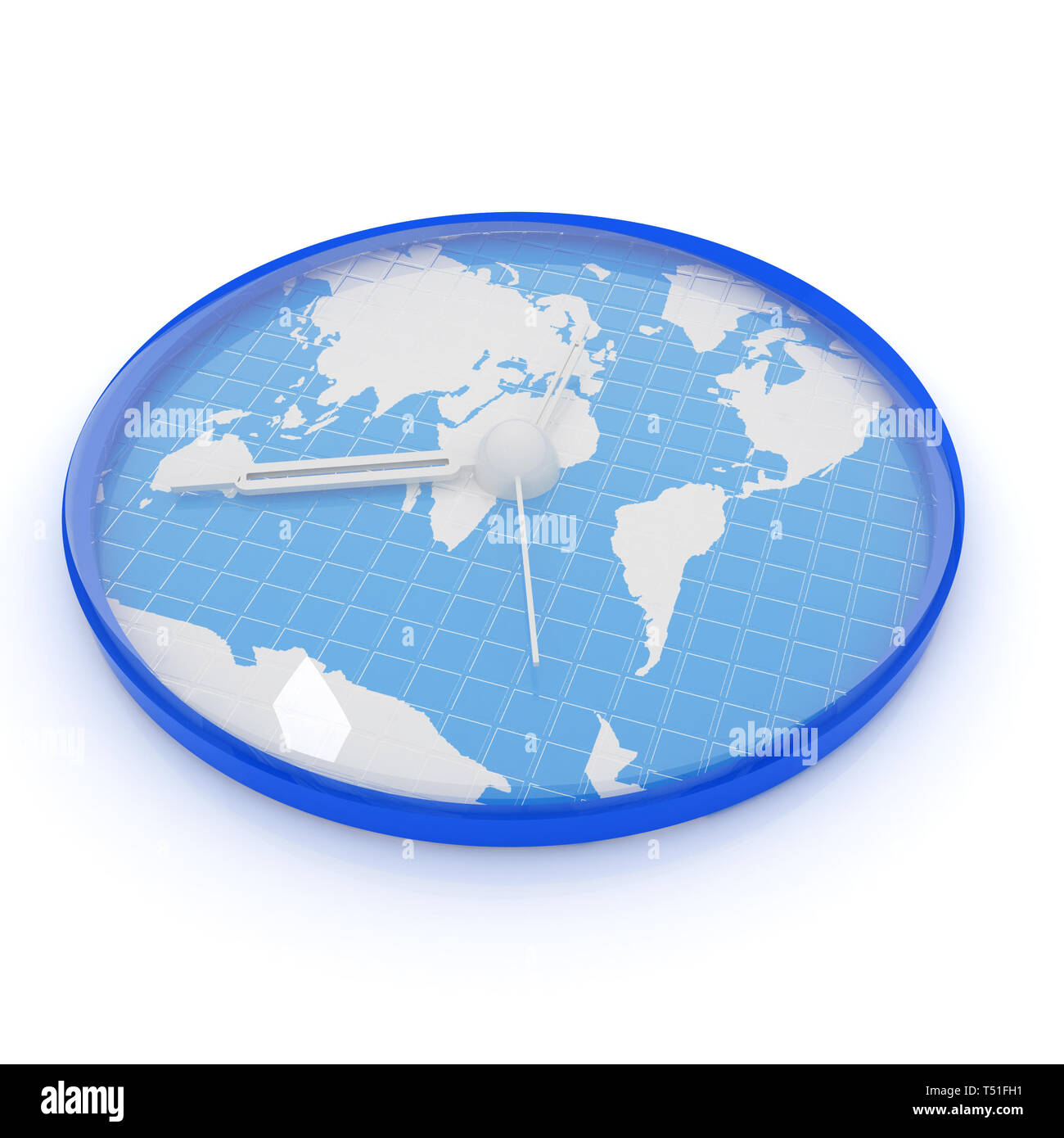 Clock of world map Stock Photo - Alamy
