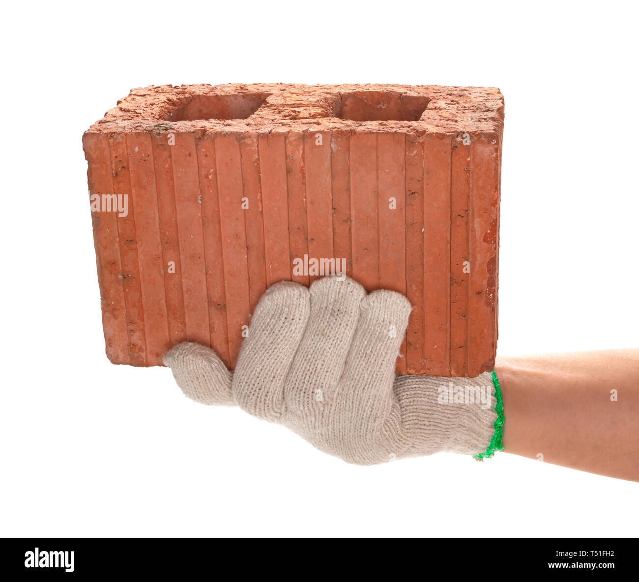 hand carrying a brick on a white background Stock Photo - Alamy