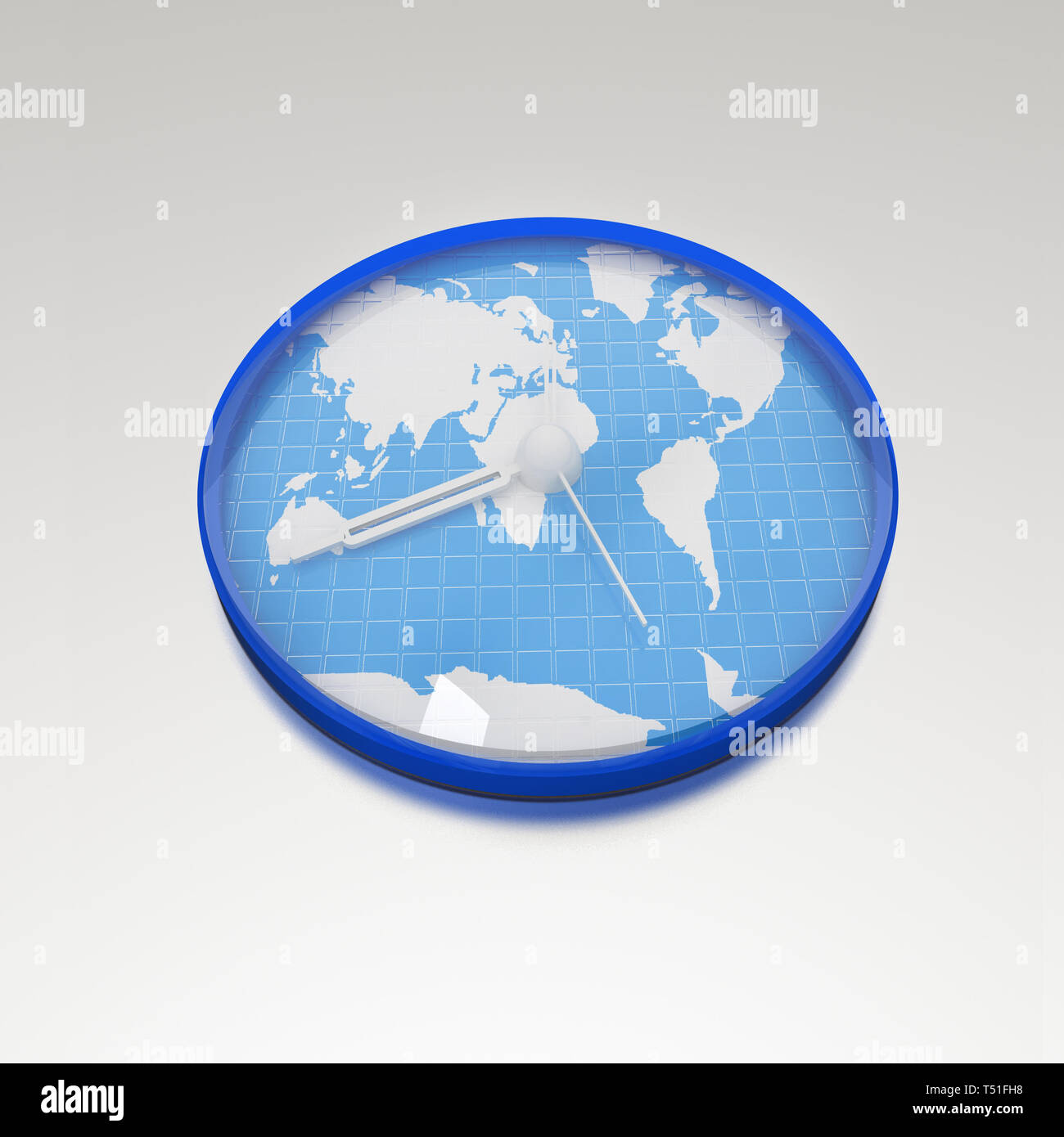Clock of world map Stock Photo - Alamy