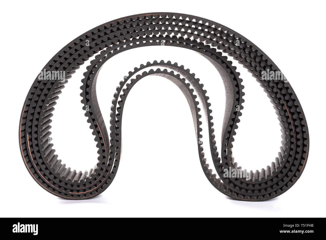 side view rubber belt gears on a white background Stock Photo - Alamy