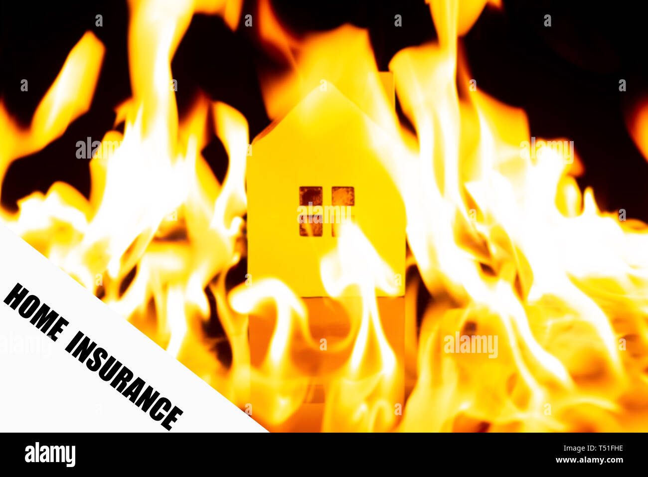 document of HOME INSURANCE with a burning house on back removeable ...