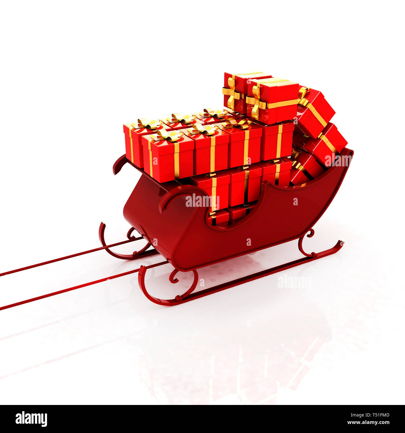 Christmas Santa sledge with gifts on a white background Stock Photo - Alamy