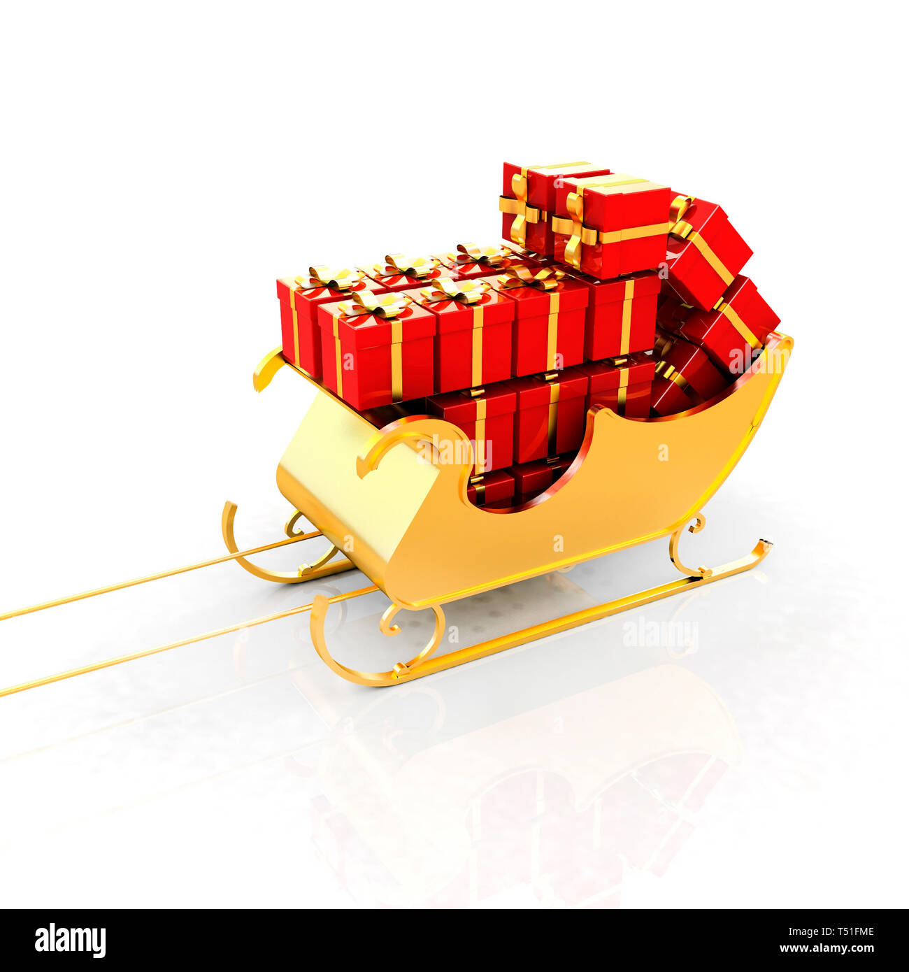 Christmas Santa sledge with gifts on a white background Stock Photo - Alamy