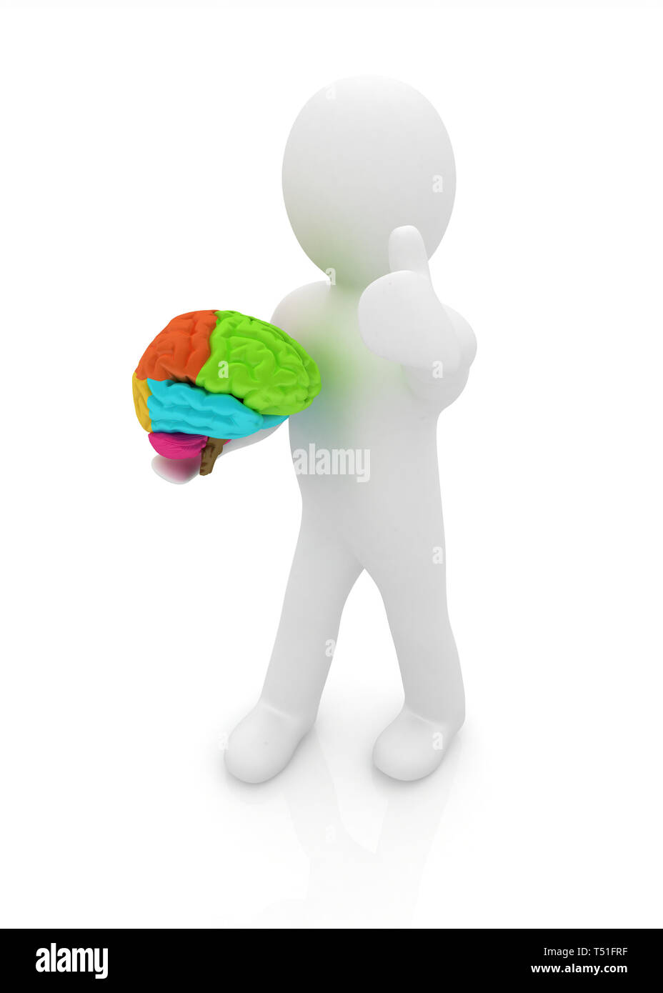 3d people - man with a brain Stock Photo - Alamy