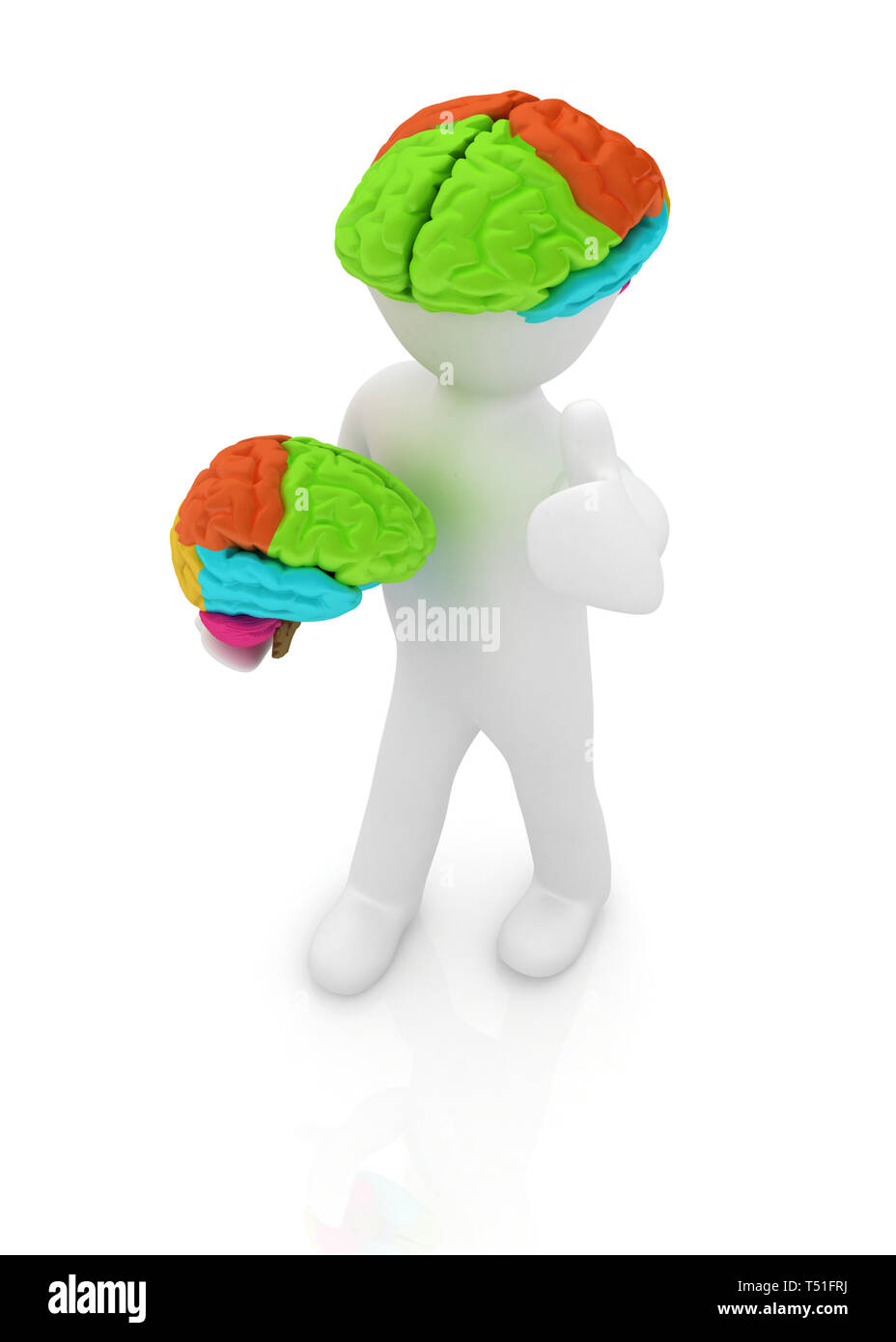 3d people - man with a brain Stock Photo - Alamy