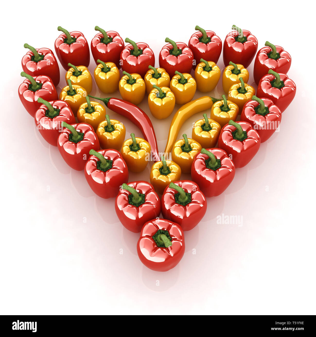 Bulgarian Pepper Heart Shape, On White Background Stock Photo - Alamy