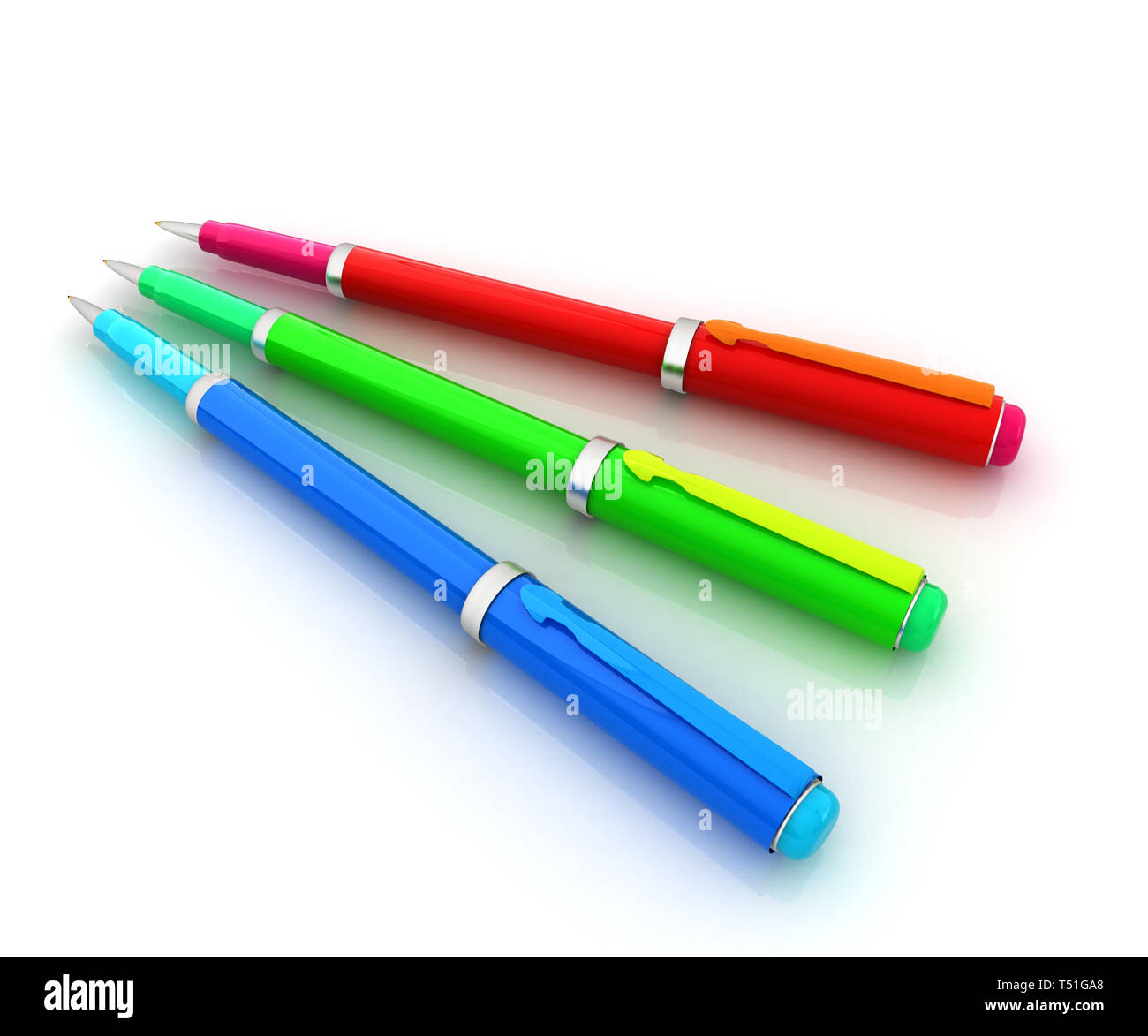 Green biro pen Cut Out Stock Images & Pictures - Alamy