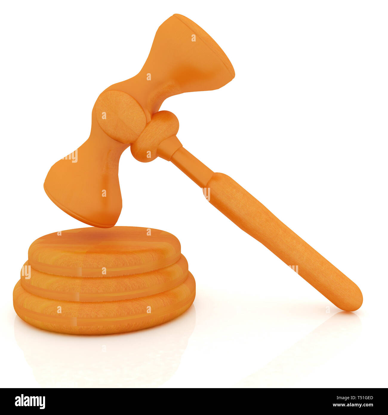 Wooden gavel isolated on white background Stock Photo - Alamy