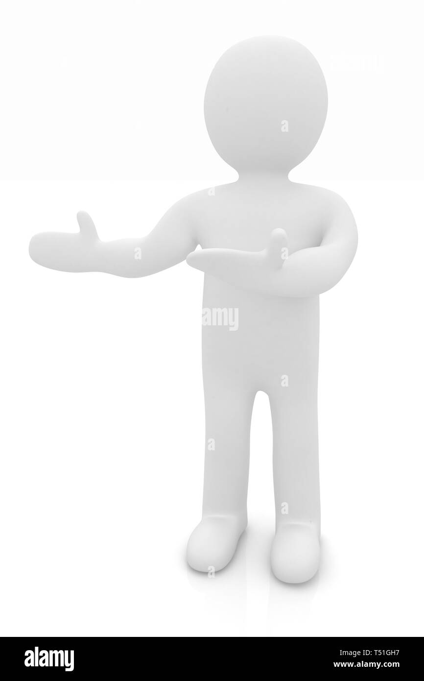 3d man showing business Black and White Stock Photos & Images - Alamy
