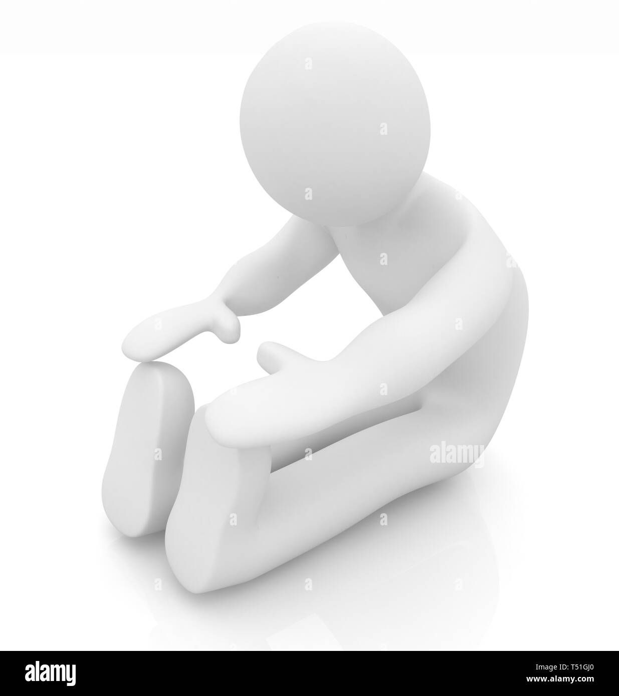3d man isolated on white. Series: morning exercises - flexibility ...