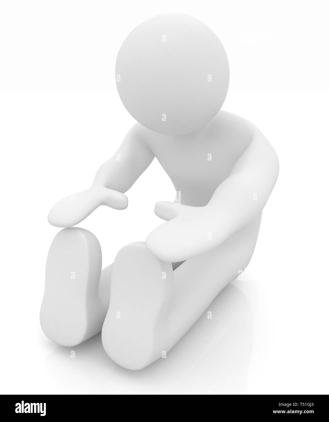 3d man isolated on white. Series: morning exercises - flexibility ...