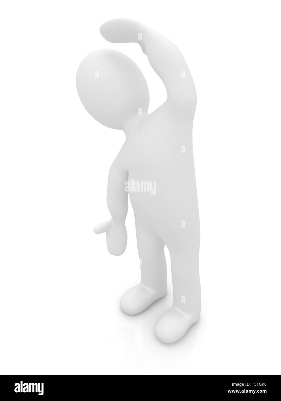 3d man isolated on white. Series: morning exercises - flexibility ...
