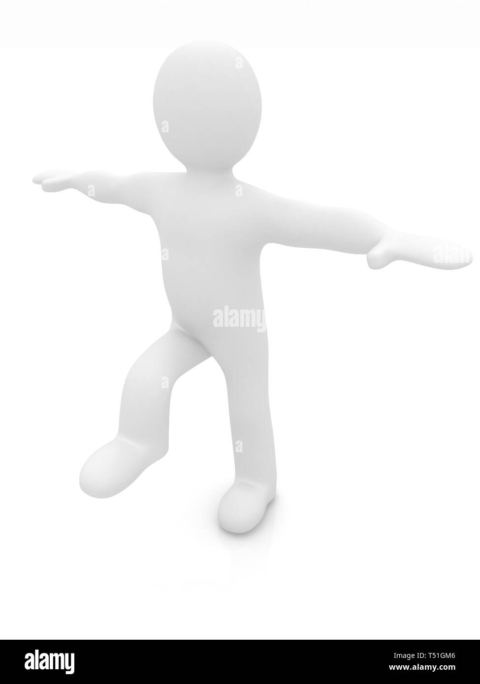 3d man isolated on white. Series: morning exercises - flexibility ...