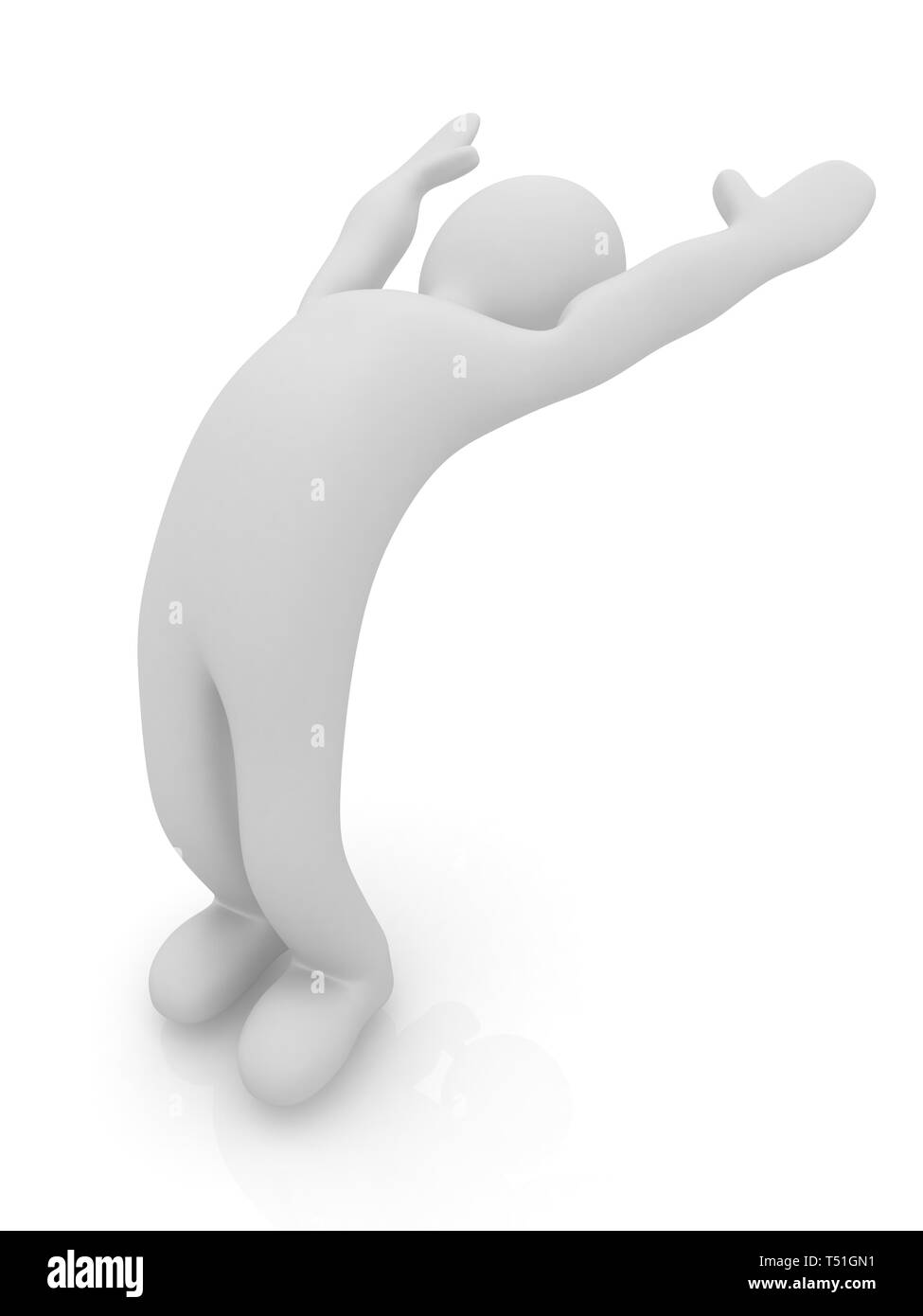 3d man isolated on white. Series: morning exercises - flexibility ...