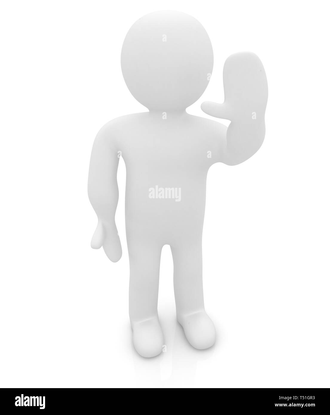 3d man isolated on white. Series: human emotions - greeting "Hi Stock ...