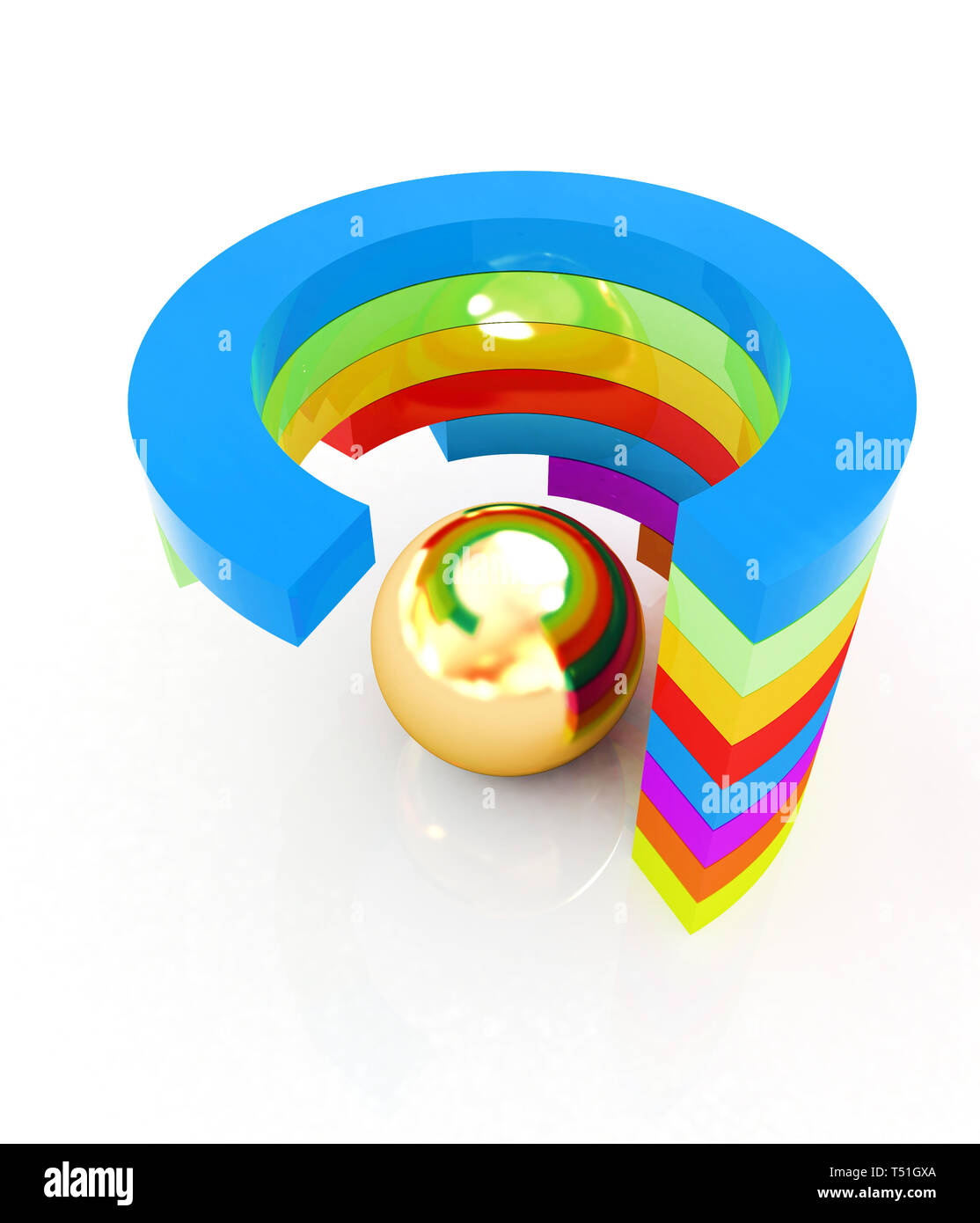 Abstract colorful structure with ball in the center Stock Photo - Alamy