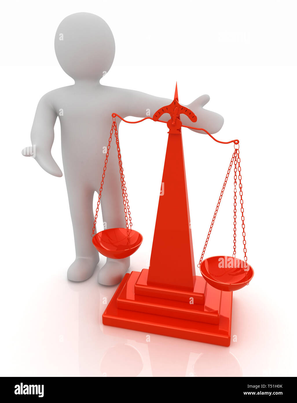 3d people - man, person presenting - scale Stock Photo - Alamy