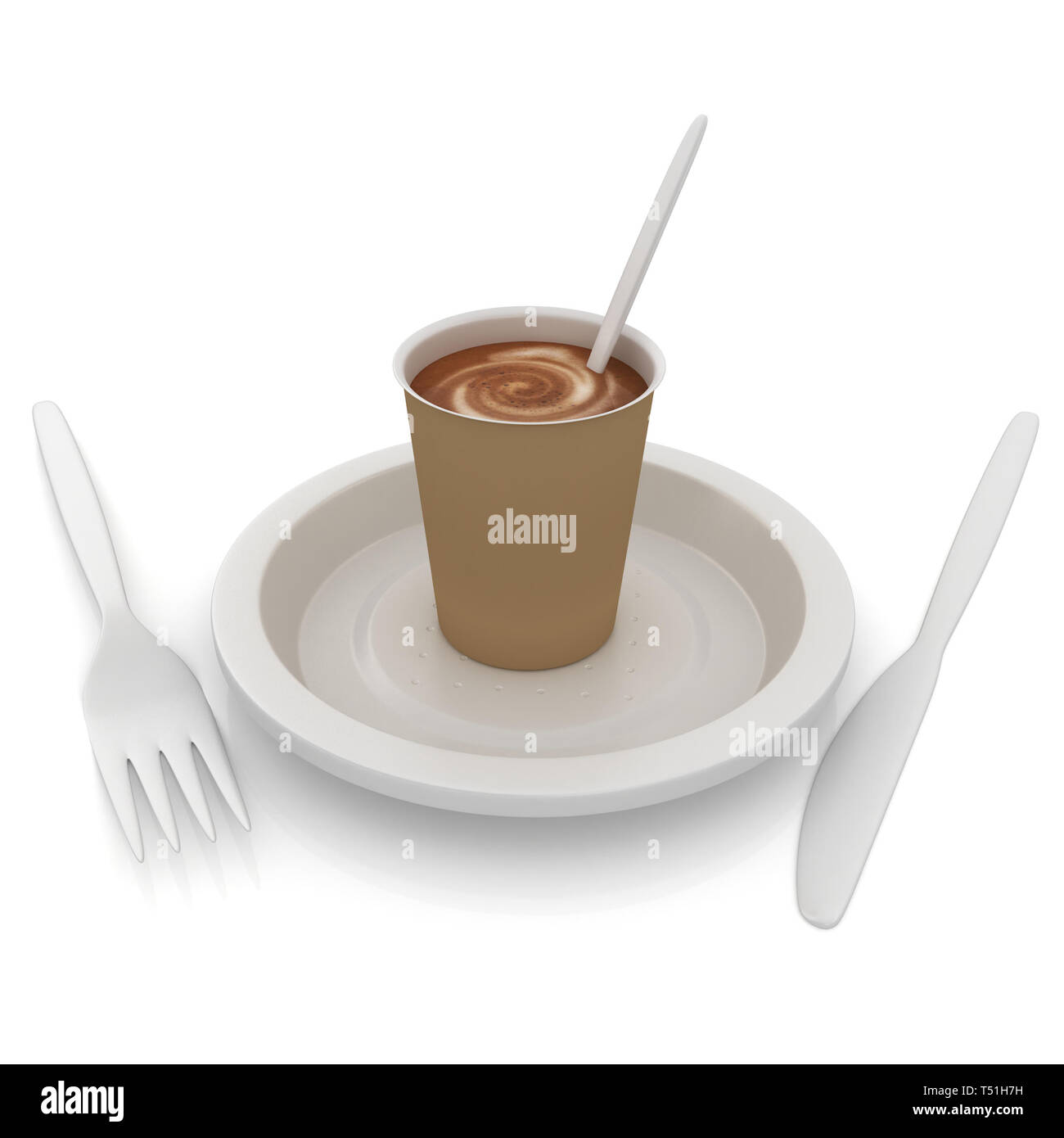 Coffe in fast-food disposable tableware Stock Photo - Alamy