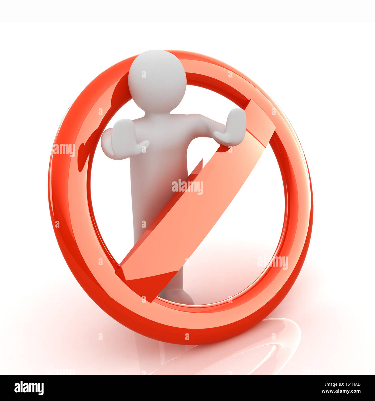 3d person and stop sign Stock Photo - Alamy